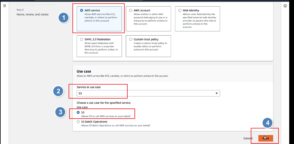 Creating Role ARN for Amazon Kinesis Data Firehose to Amazon S3 Integration