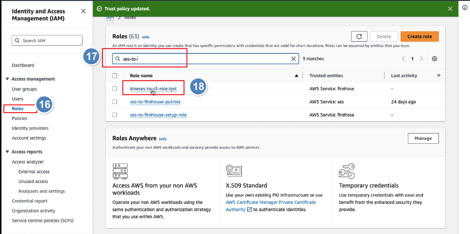 Creating a Role ARN for Amazon SES to Amazon Kinesis Data Firehose ...