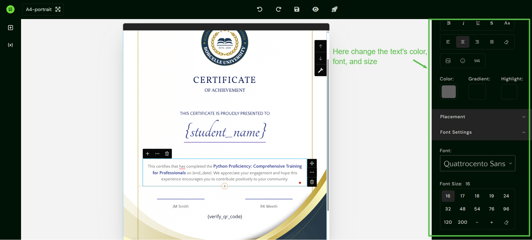 Design the certificates in the new certificate builder