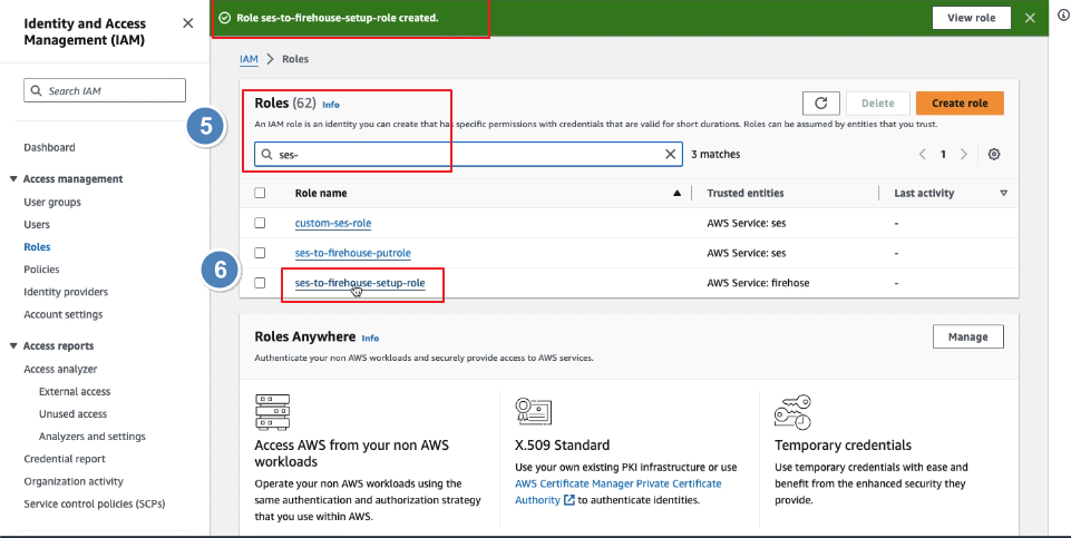 Creating a Role ARN for Amazon SES to Amazon Kinesis Data Firehose ...