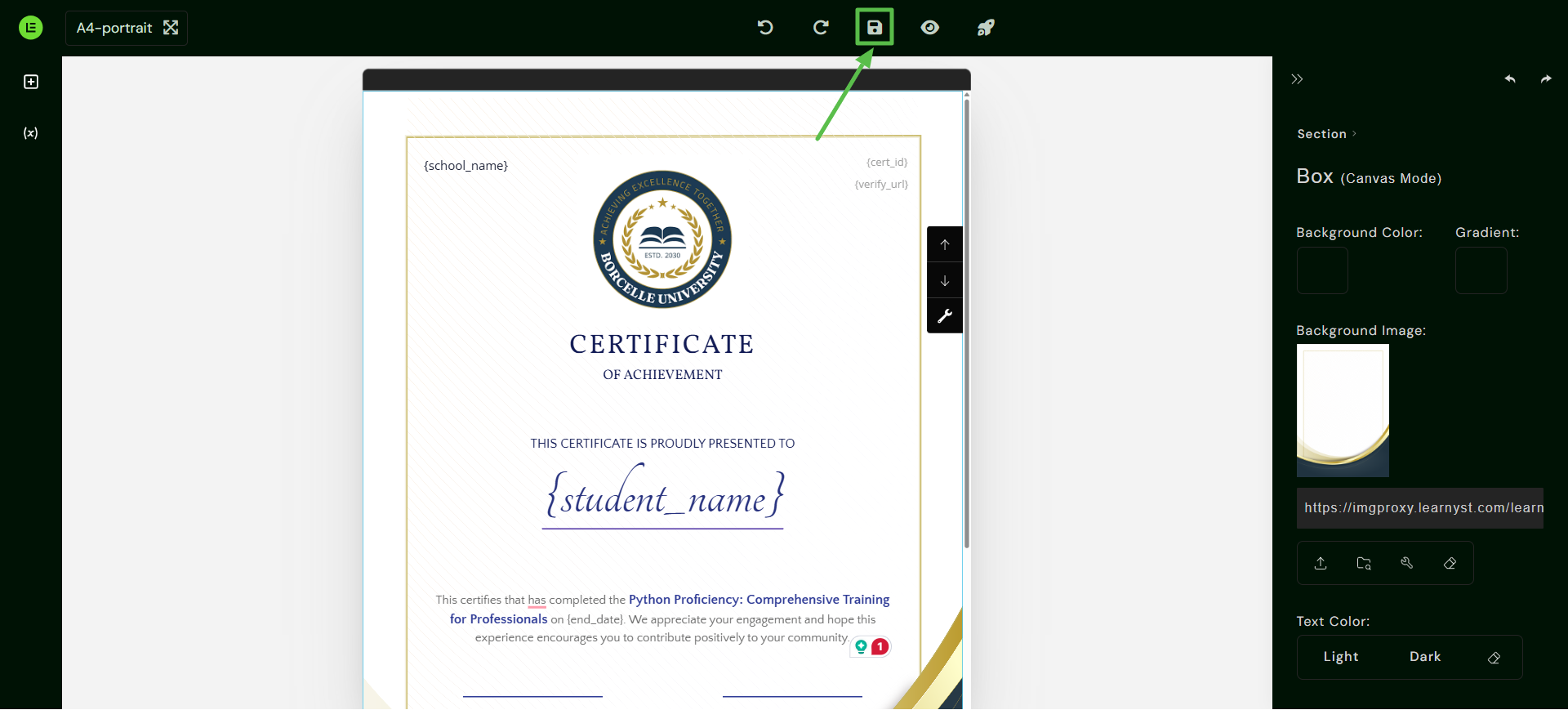 Design the certificates in the new certificate builder