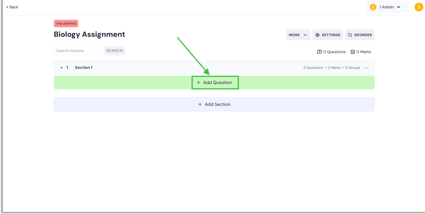 Add an Assignment lesson for your course.