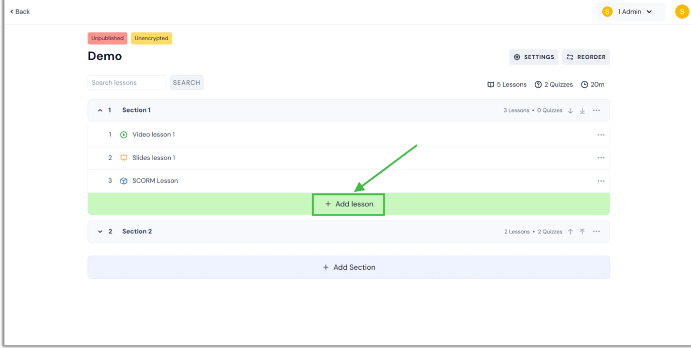 Add an Assignment lesson for your course.