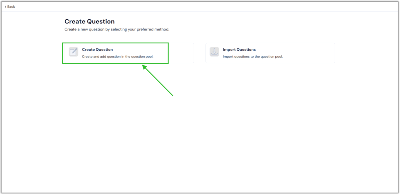 Create and add questions in the question pool.