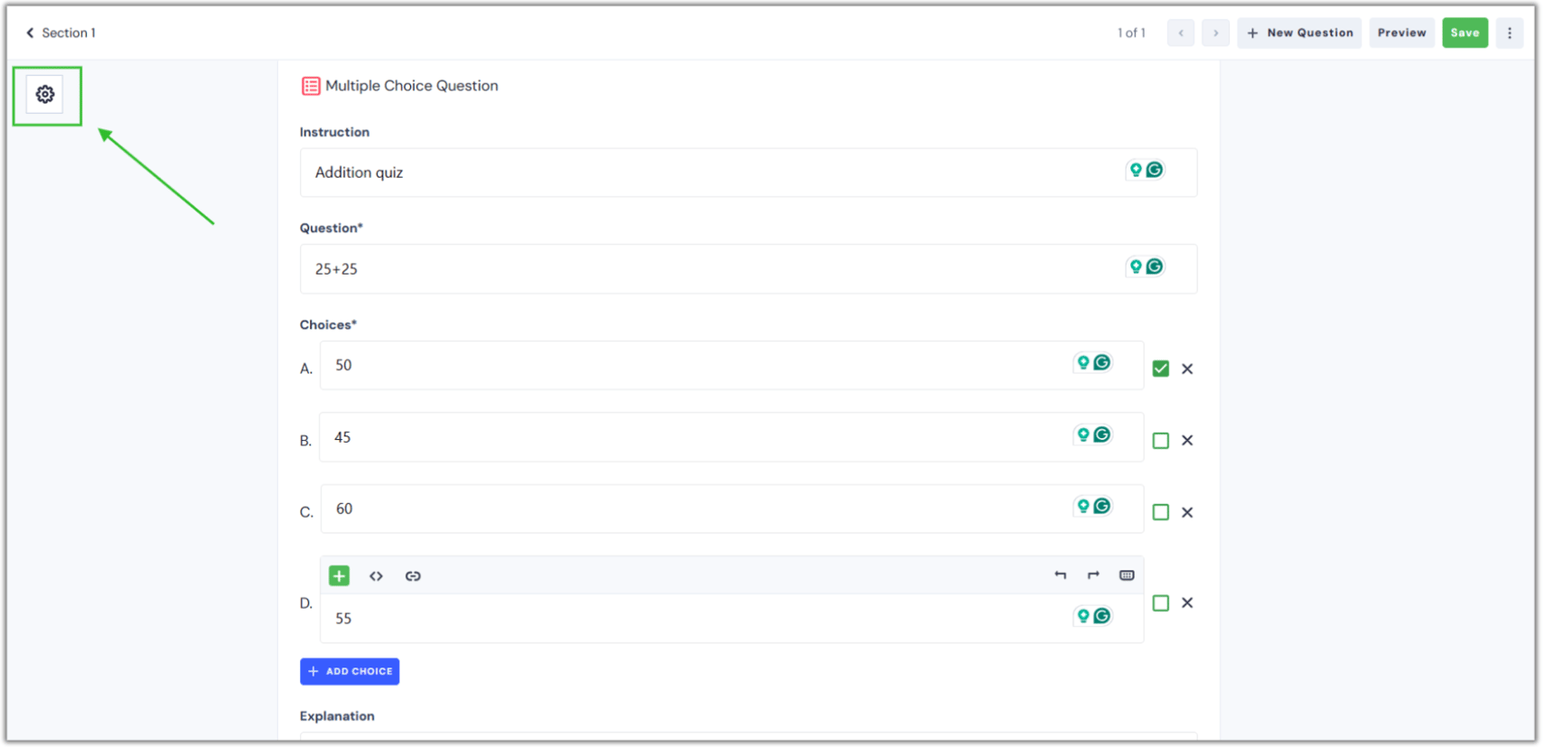 Add questions to your mock test.