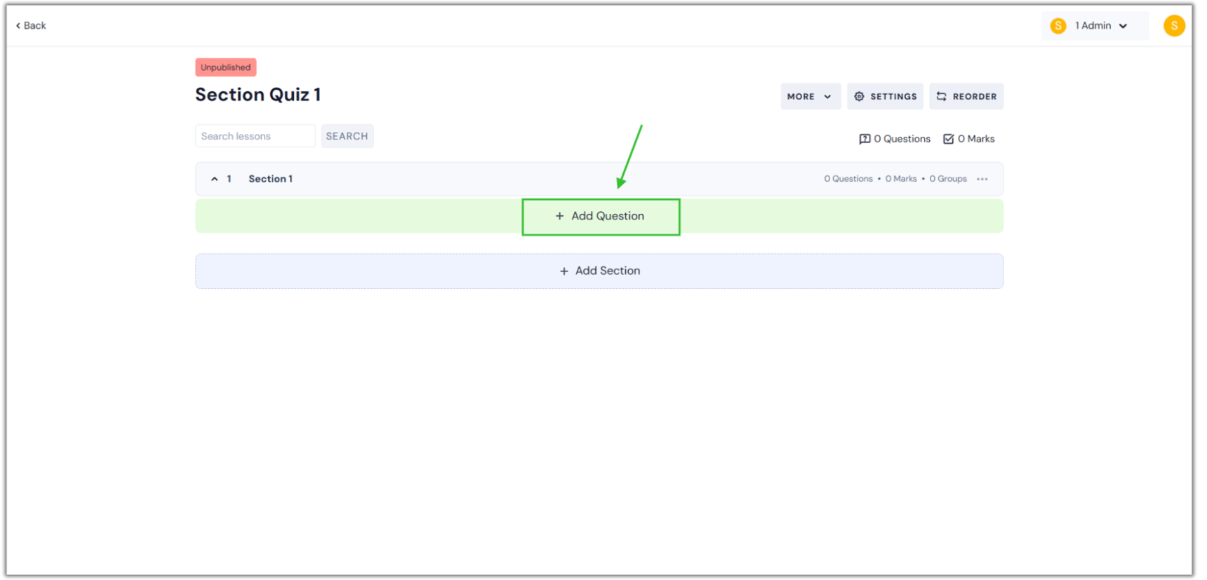 Add questions to your mock test.