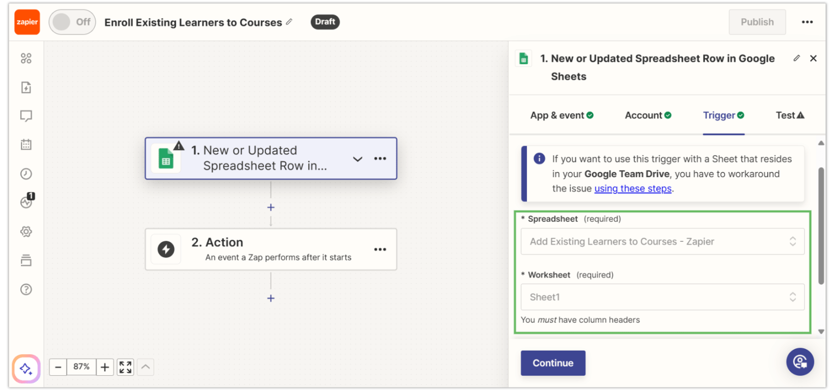 Enroll existing learners to Products from a spreadsheet