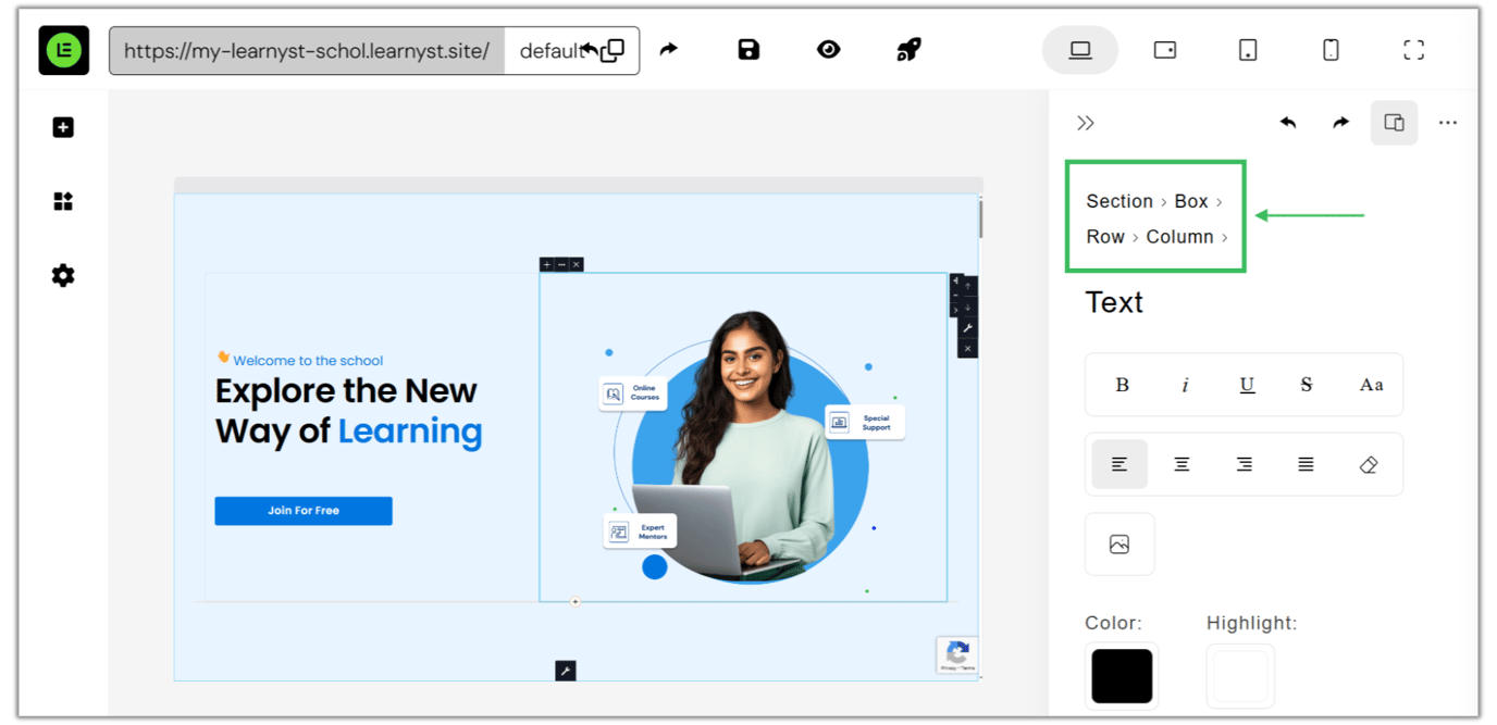 Website Containers and Elements Overview