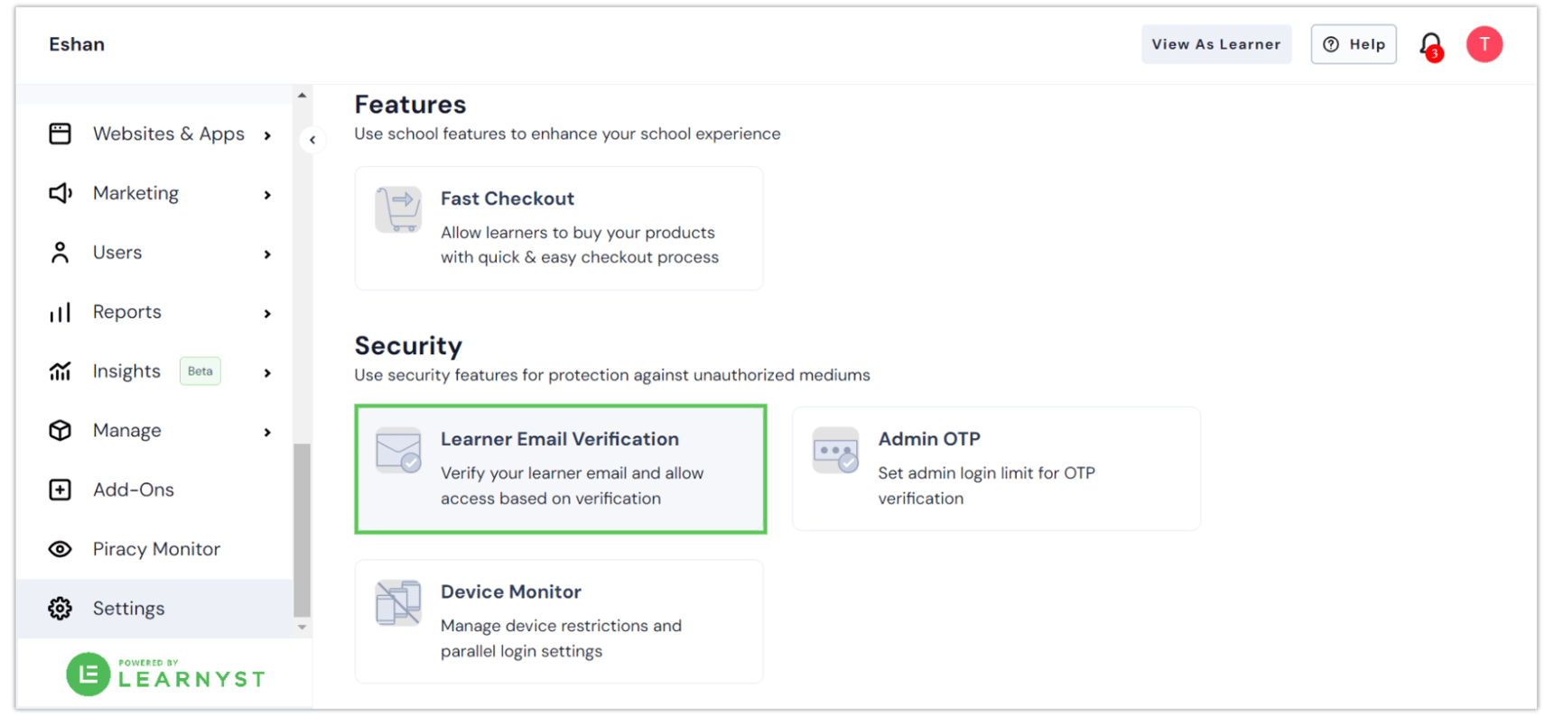 Learner Email Verification after certain number of days