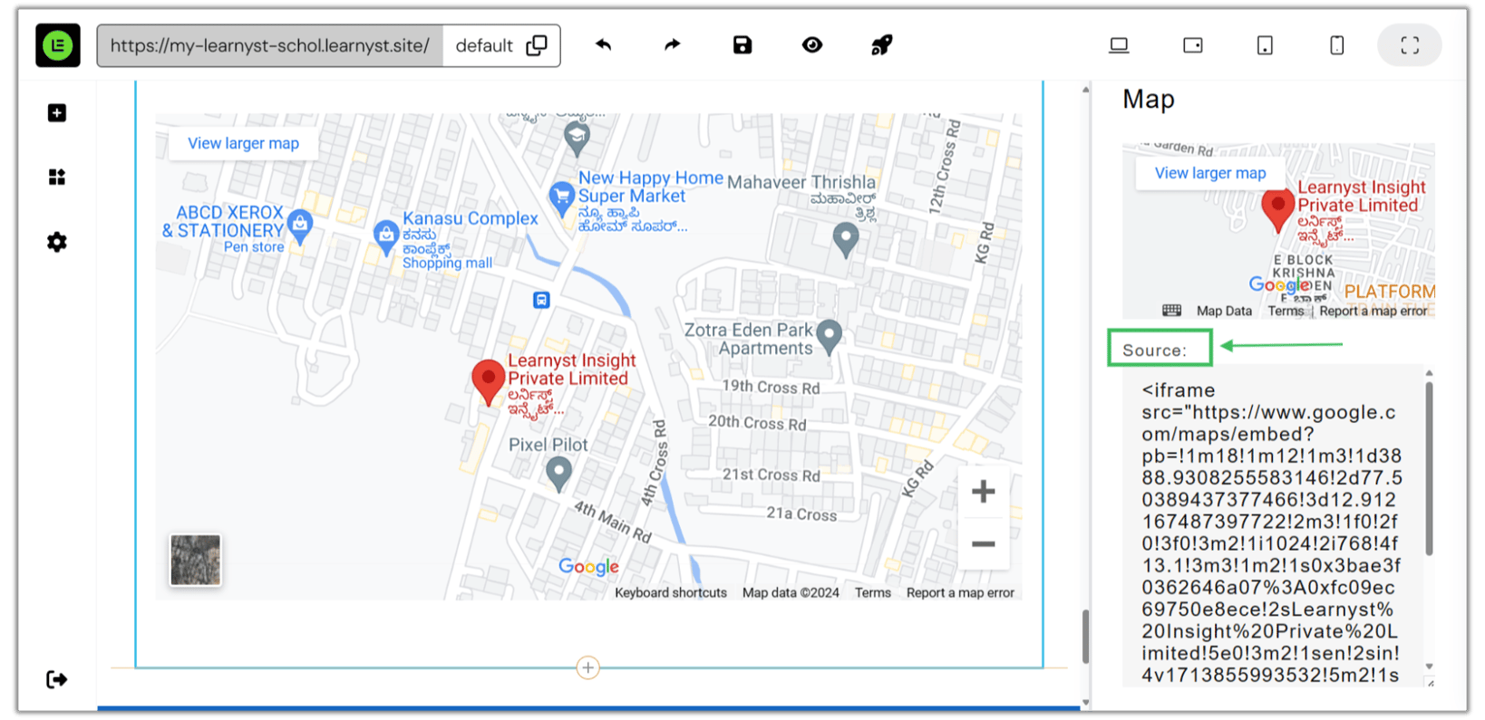 Embed a map into your Website Page
