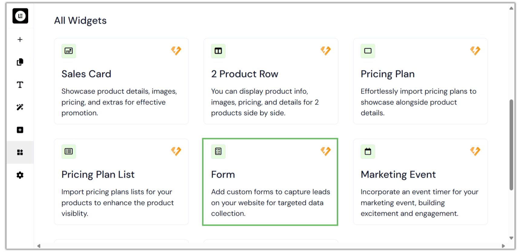 Adding A Forms Widget