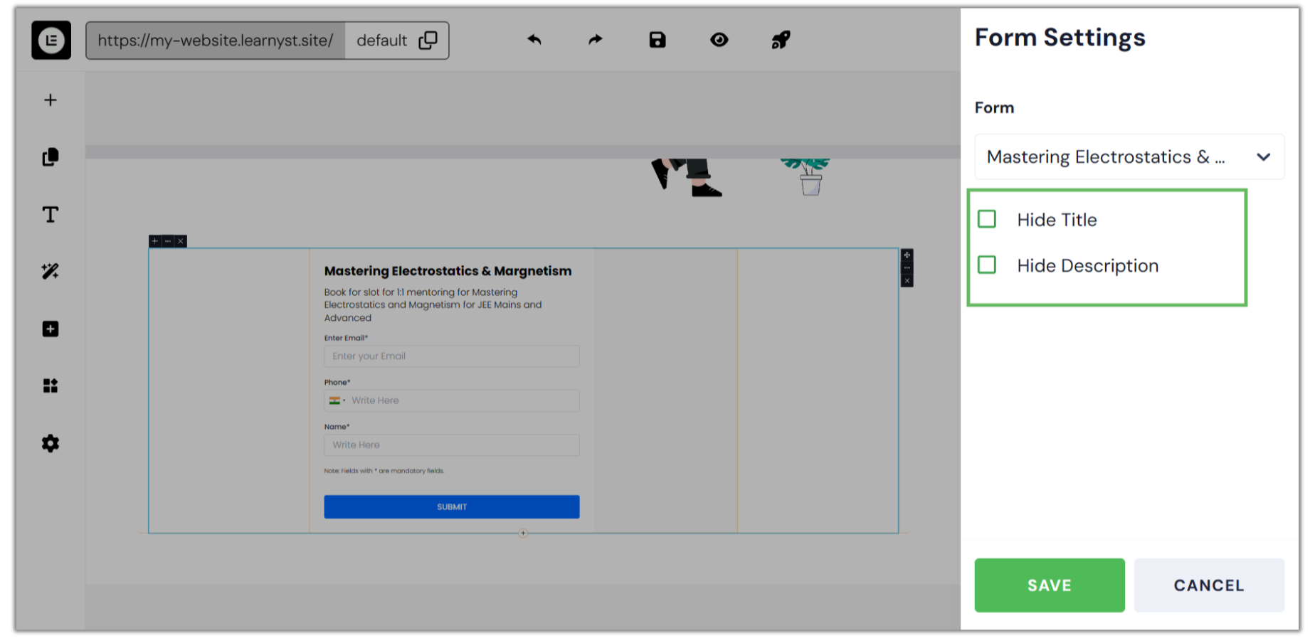 Adding a Forms Widget