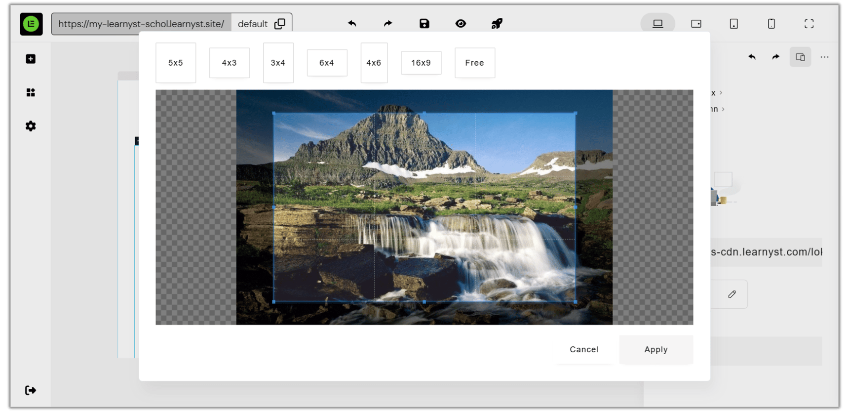 Adding an Image and modifying the Image Settings