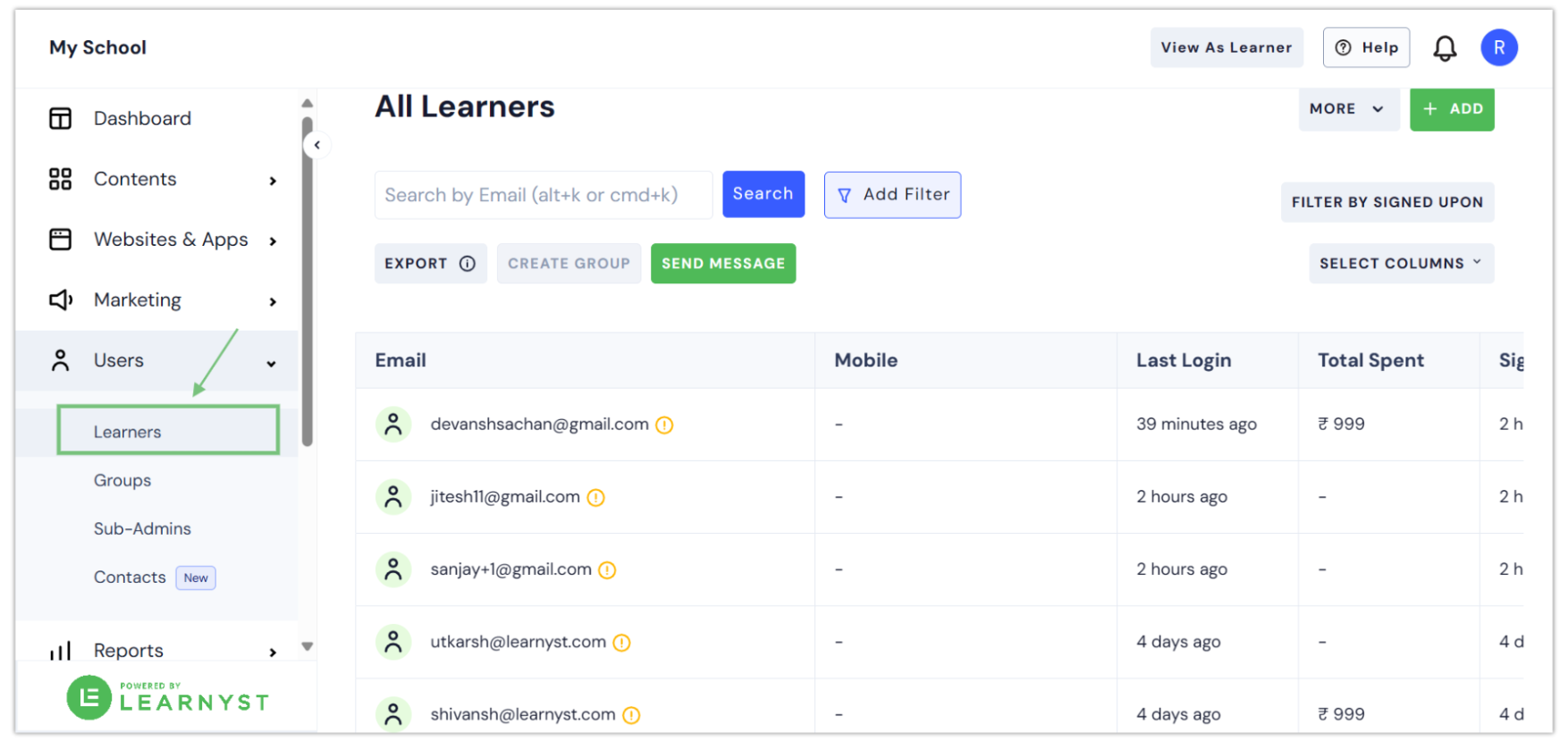 Import Learners directly into course via a Excel Sheet