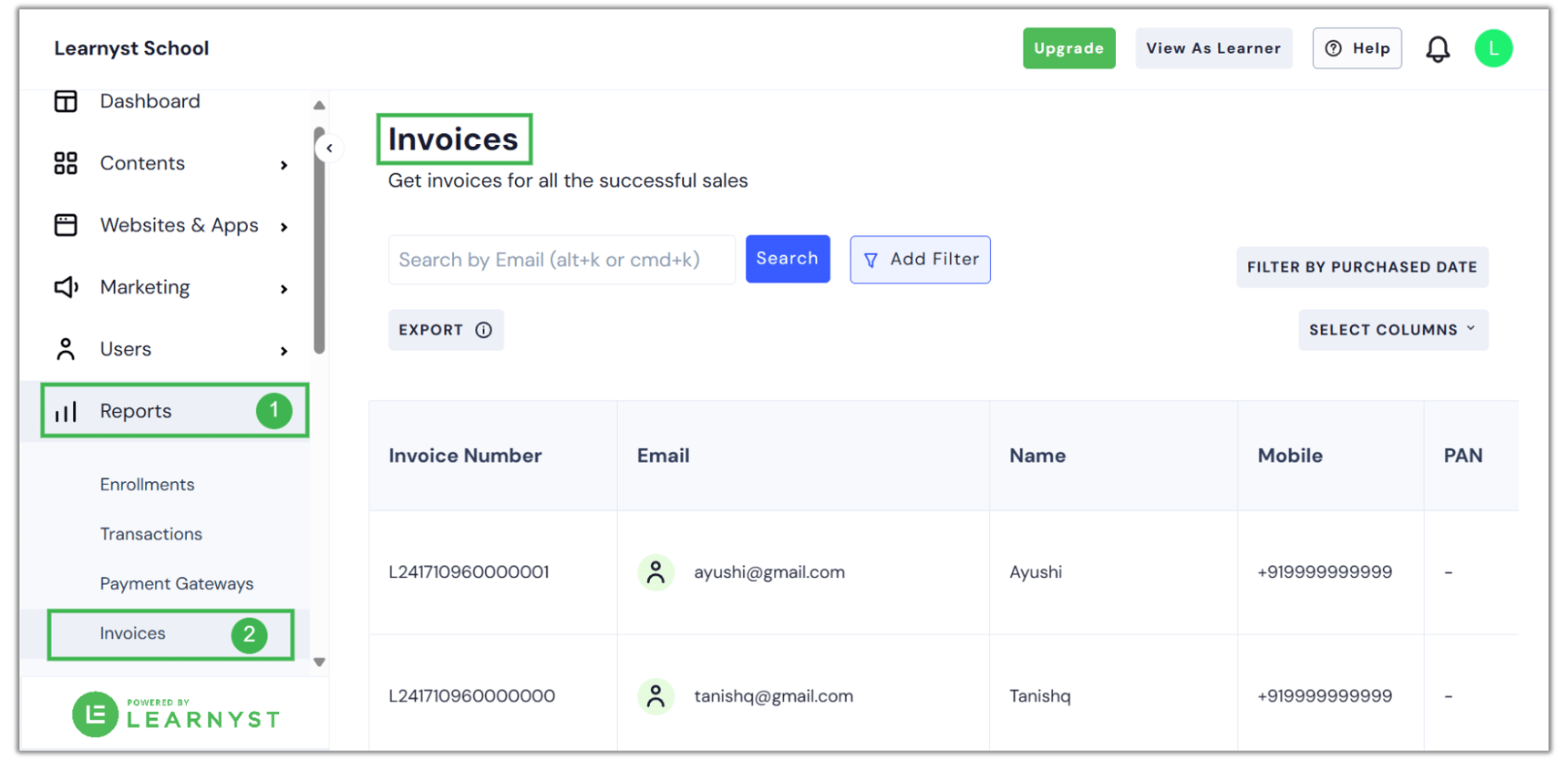 Enabling Invoice Generation