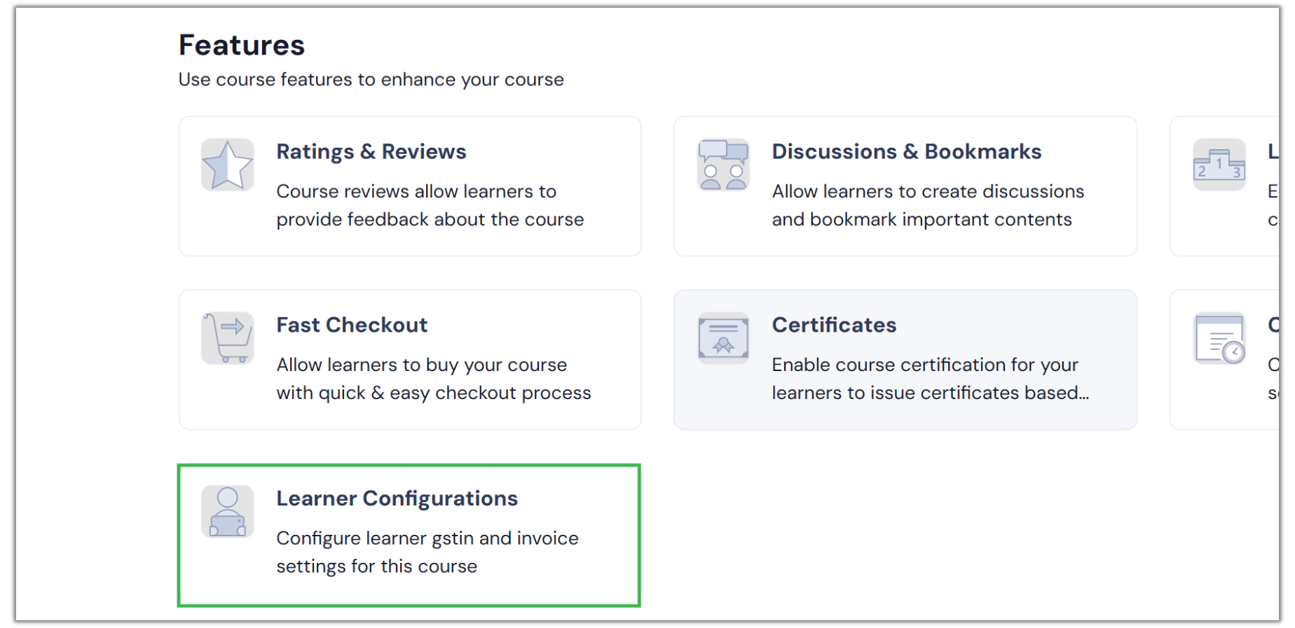 Setting Up Learner Configuration Settings