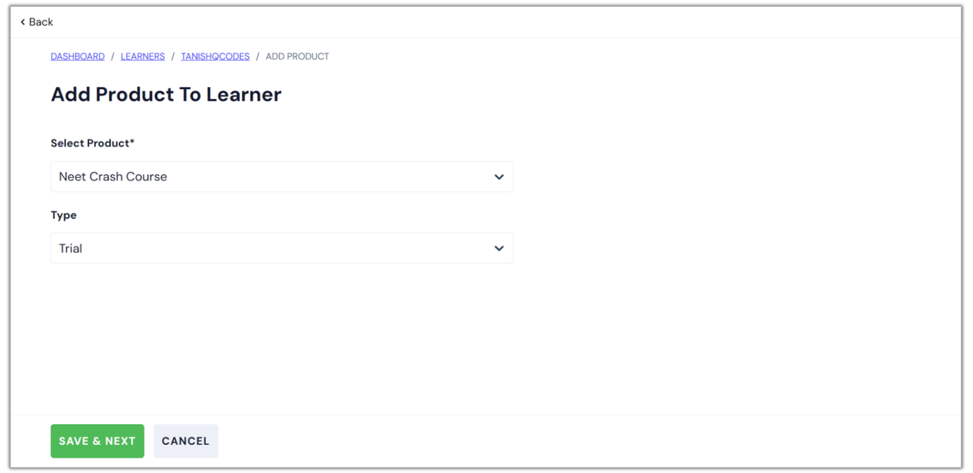 Adding new Learners to a Course