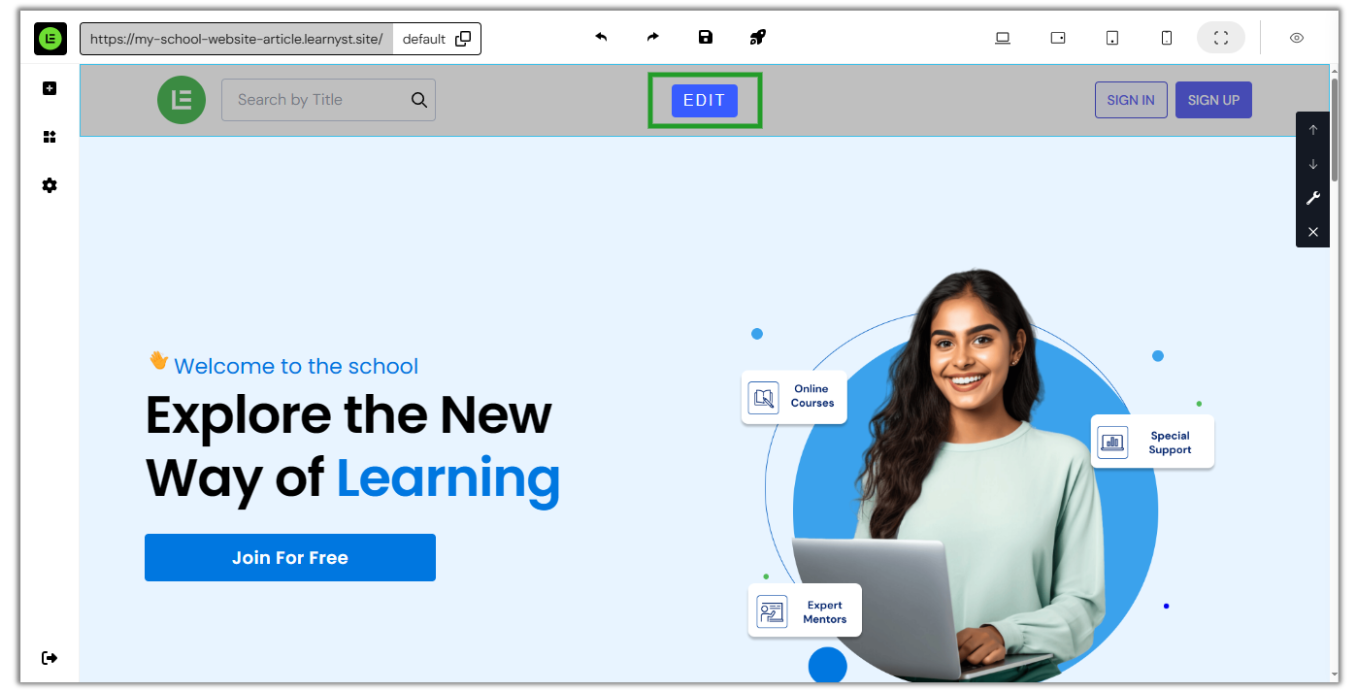 Adding a Navigation Menu to the Navbar or Footer of a Website Page