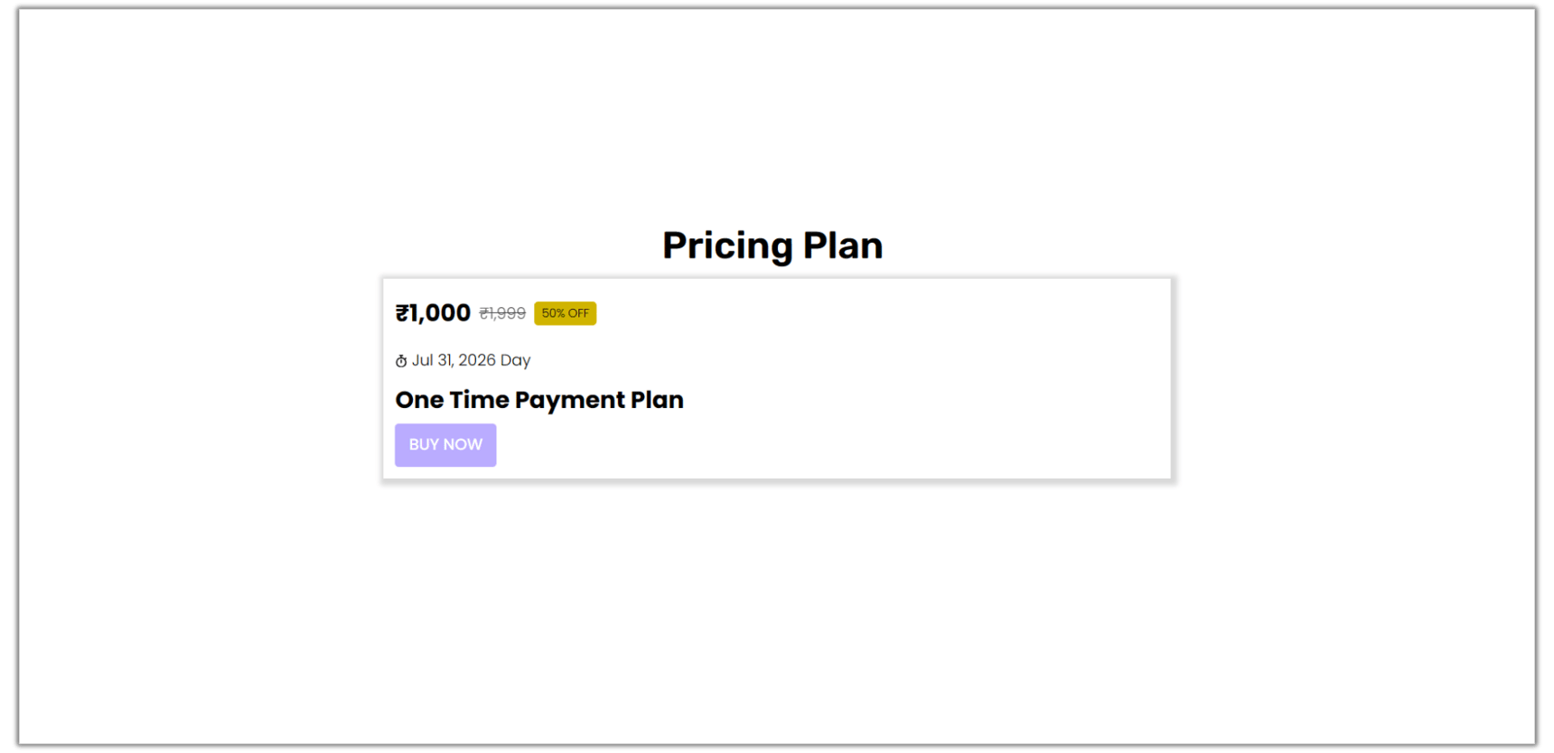 Adding a pricing plan widget to your Website Page