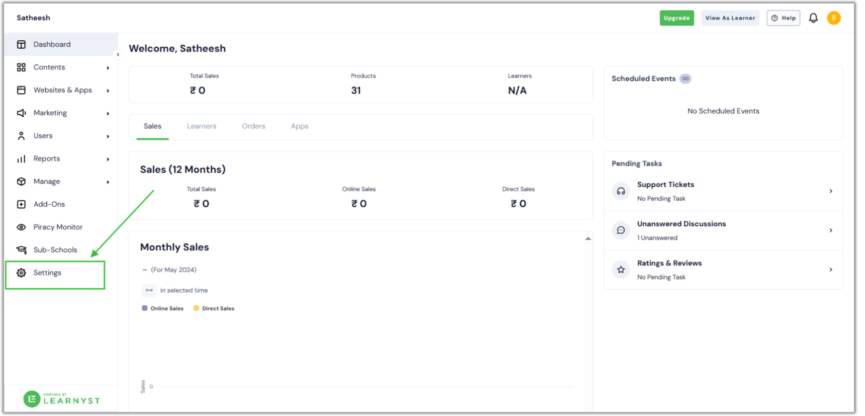 Overview of the School Settings.