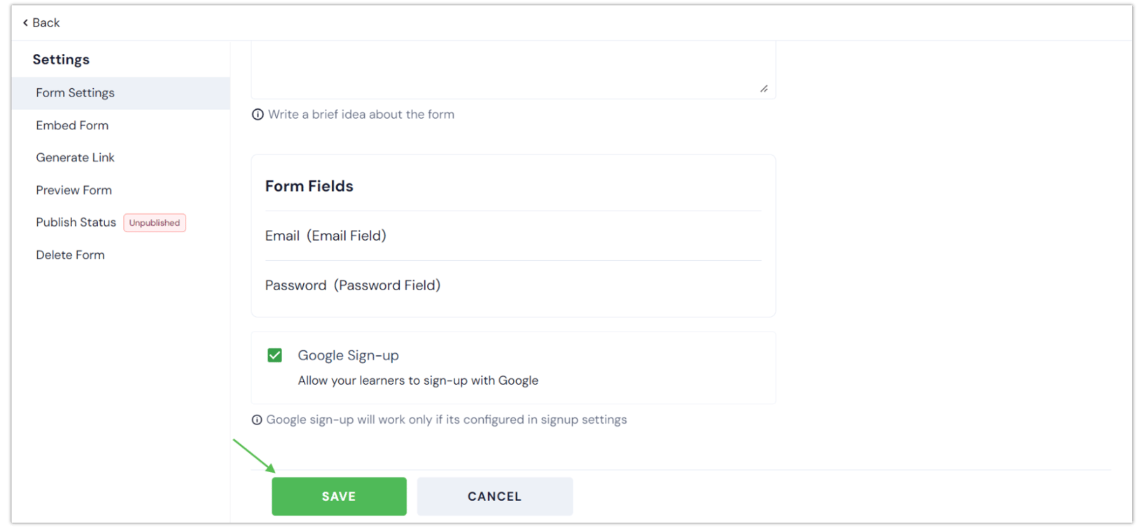Create a Sign up form