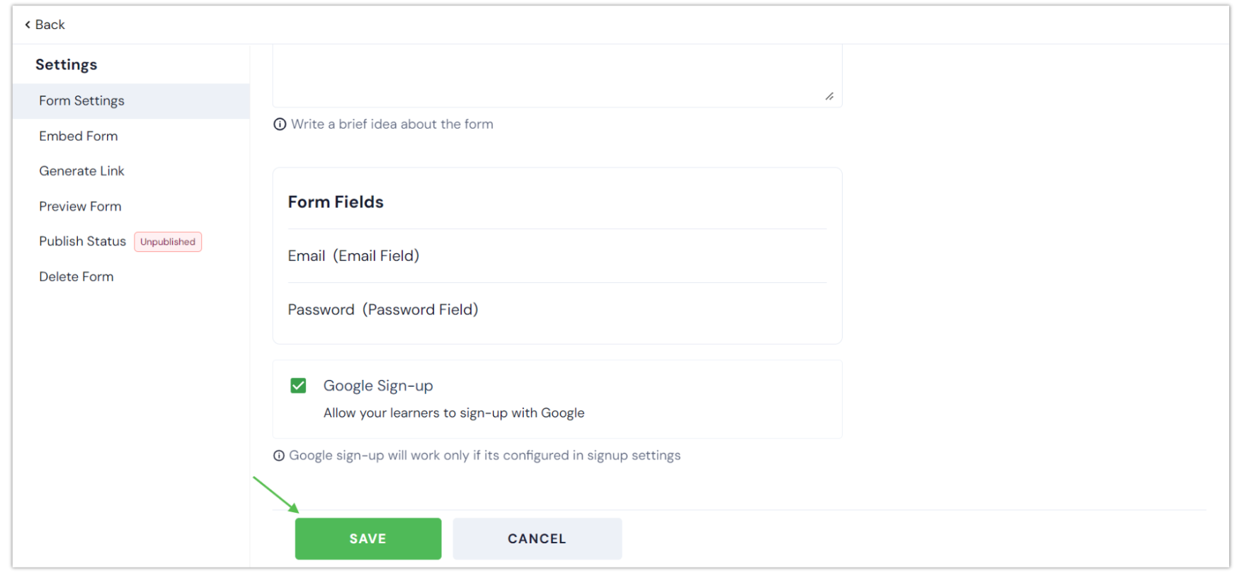 Create a Sign up form