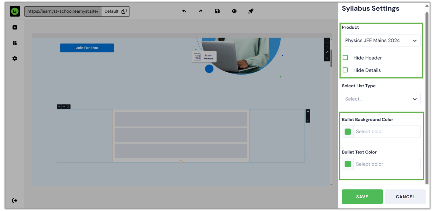 Adding a Syllabus List Widget