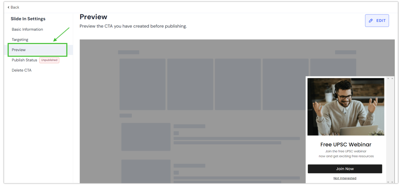Creating a Slide In CTA