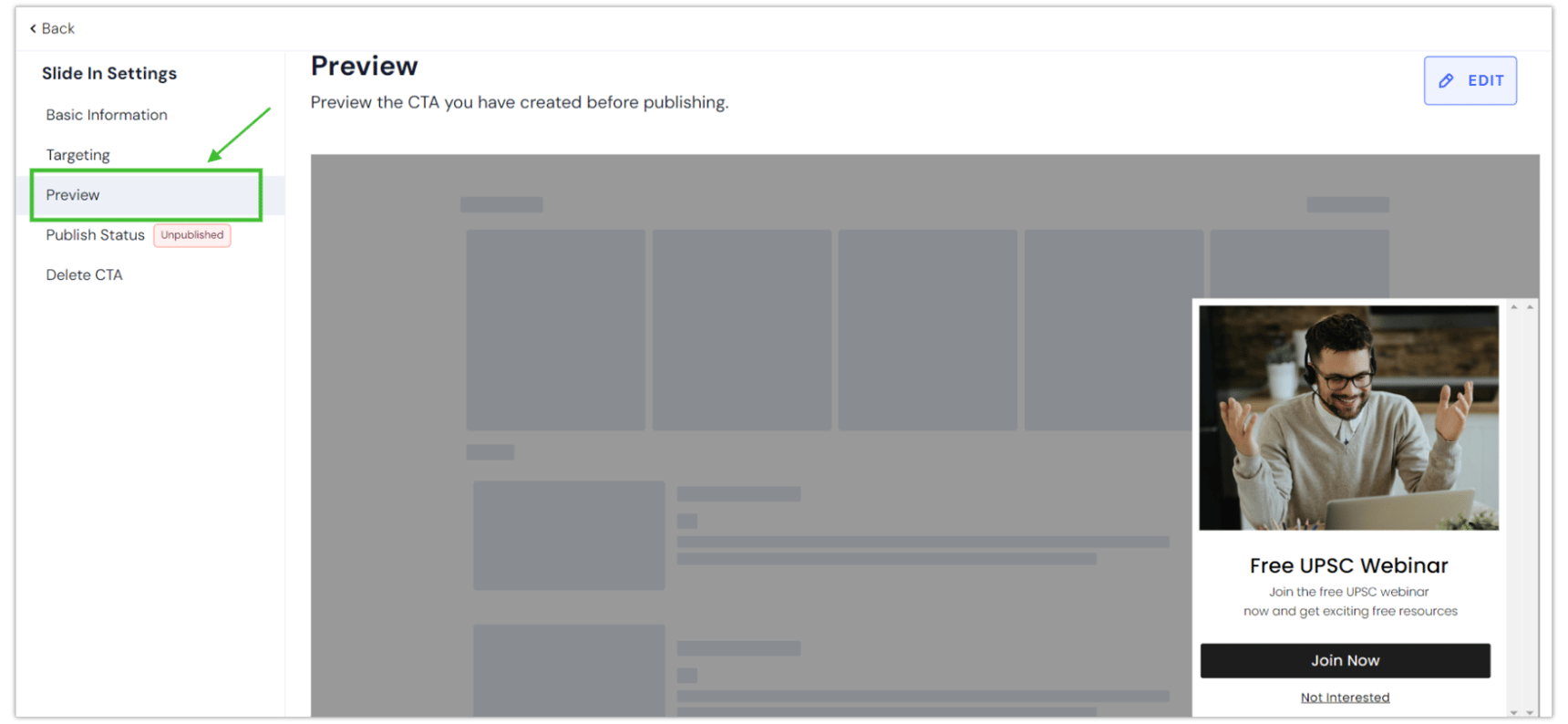 Creating a Slide In CTA