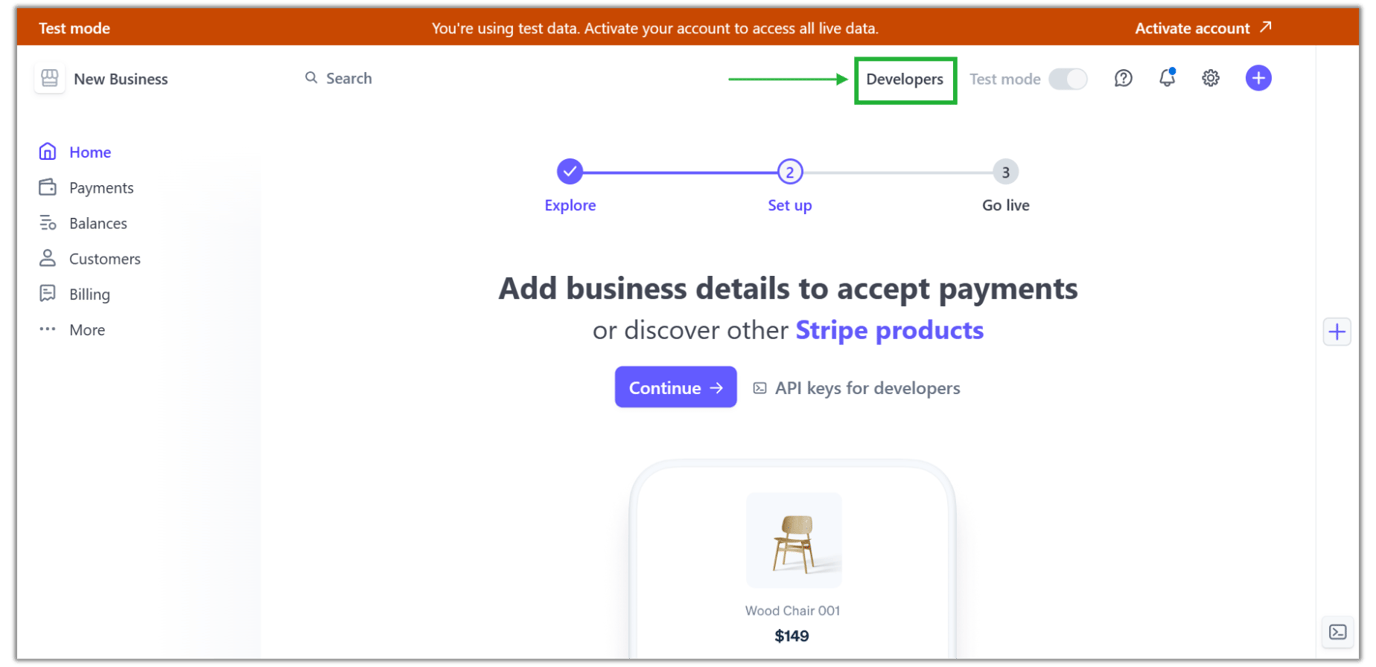 Configure Stripe Payment Gateway