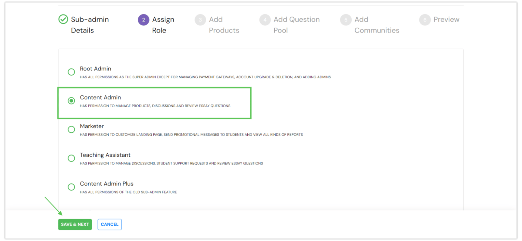 Create Sub-Admins for your school
