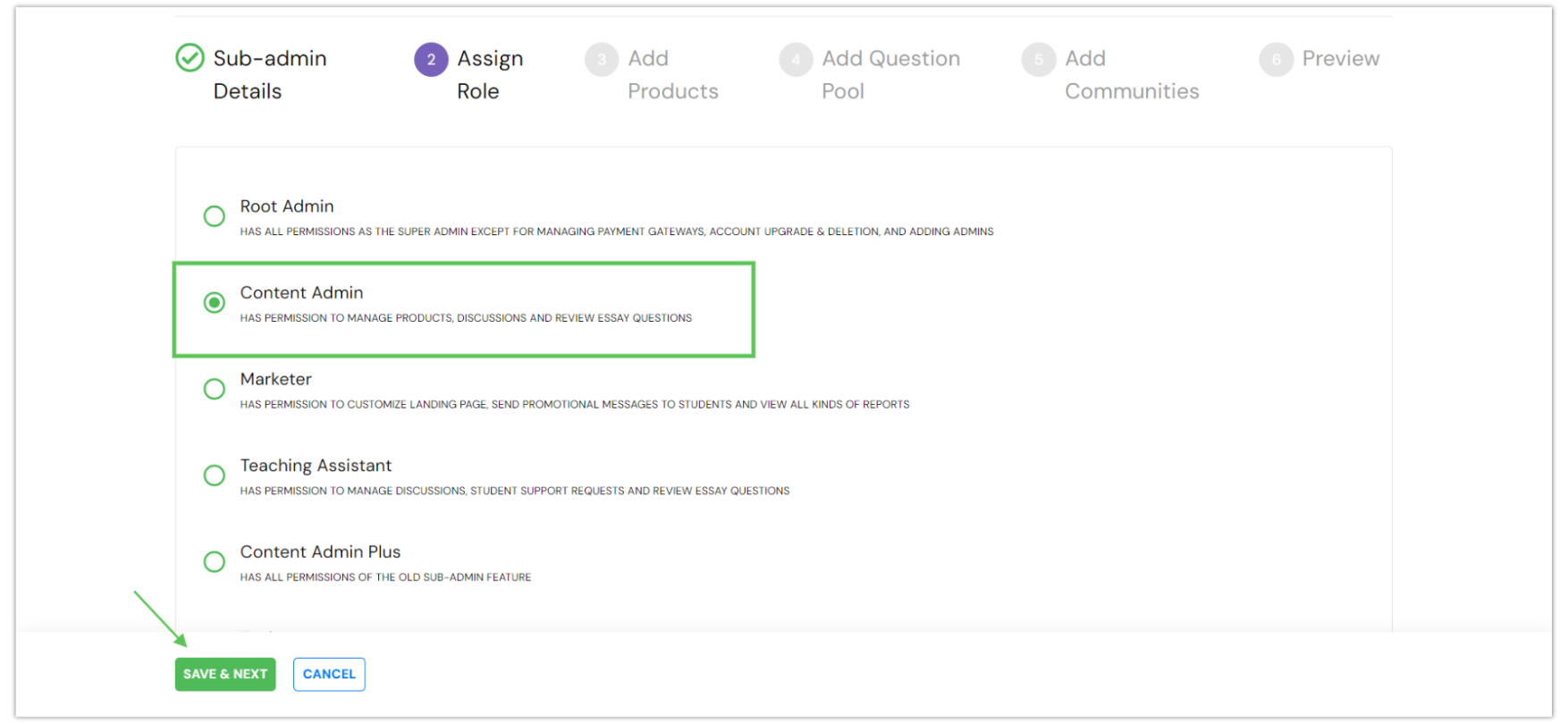 Create Sub-Admins for your school