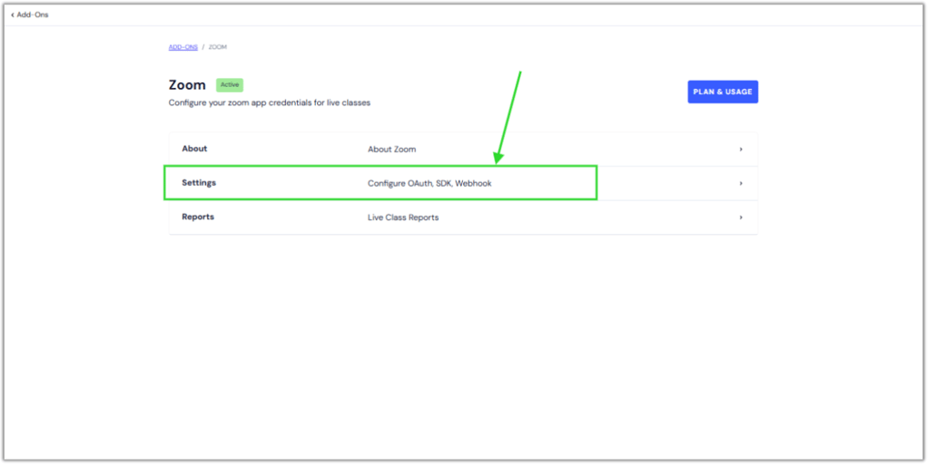 Integrate your Zoom account with the school overview.